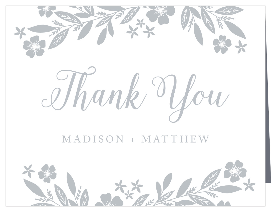 Sophisticated Border Wedding Thank You Cards by Basic Invite