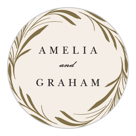 Swirling Wreath Wedding Stickers by Basic Invite