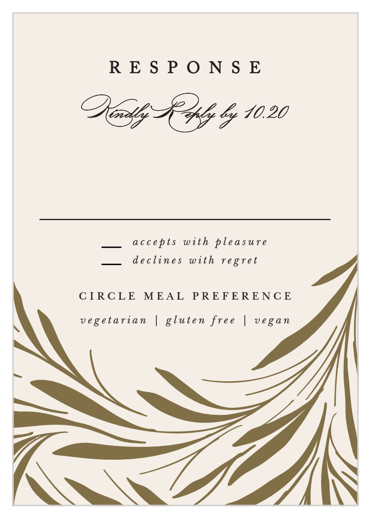 Swirling Wreath Response Cards by Basic Invite