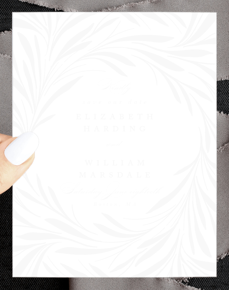 Swirling Wreath Clear Save the Date Cards by Basic Invite