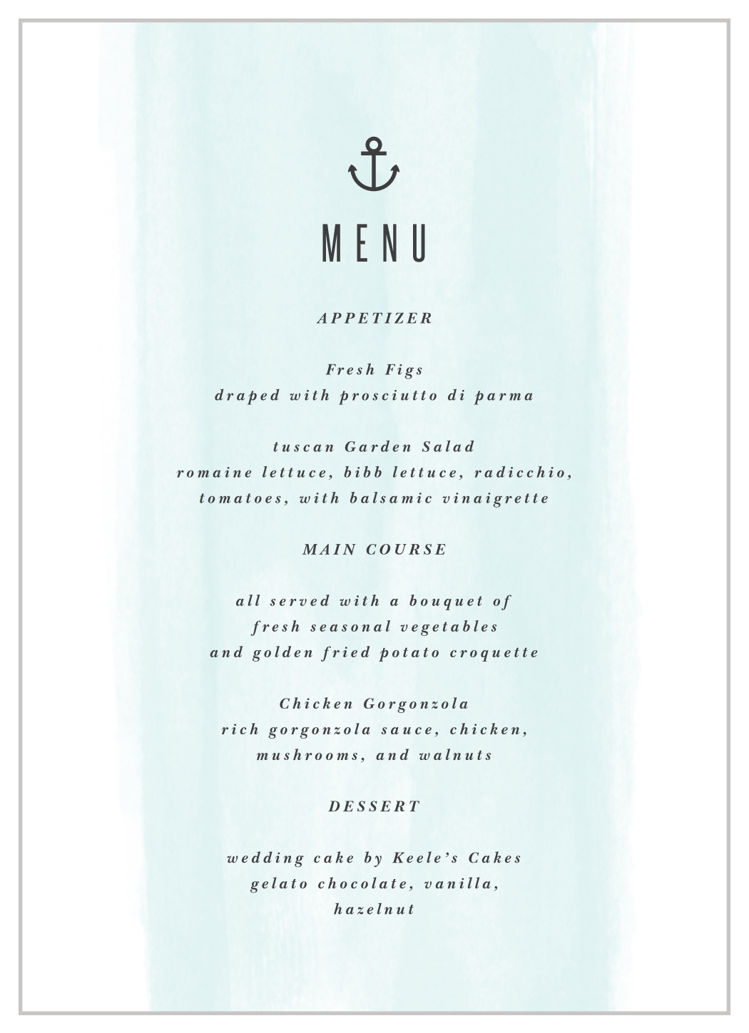 Nautical Anchor Wedding Menus by Basic Invite