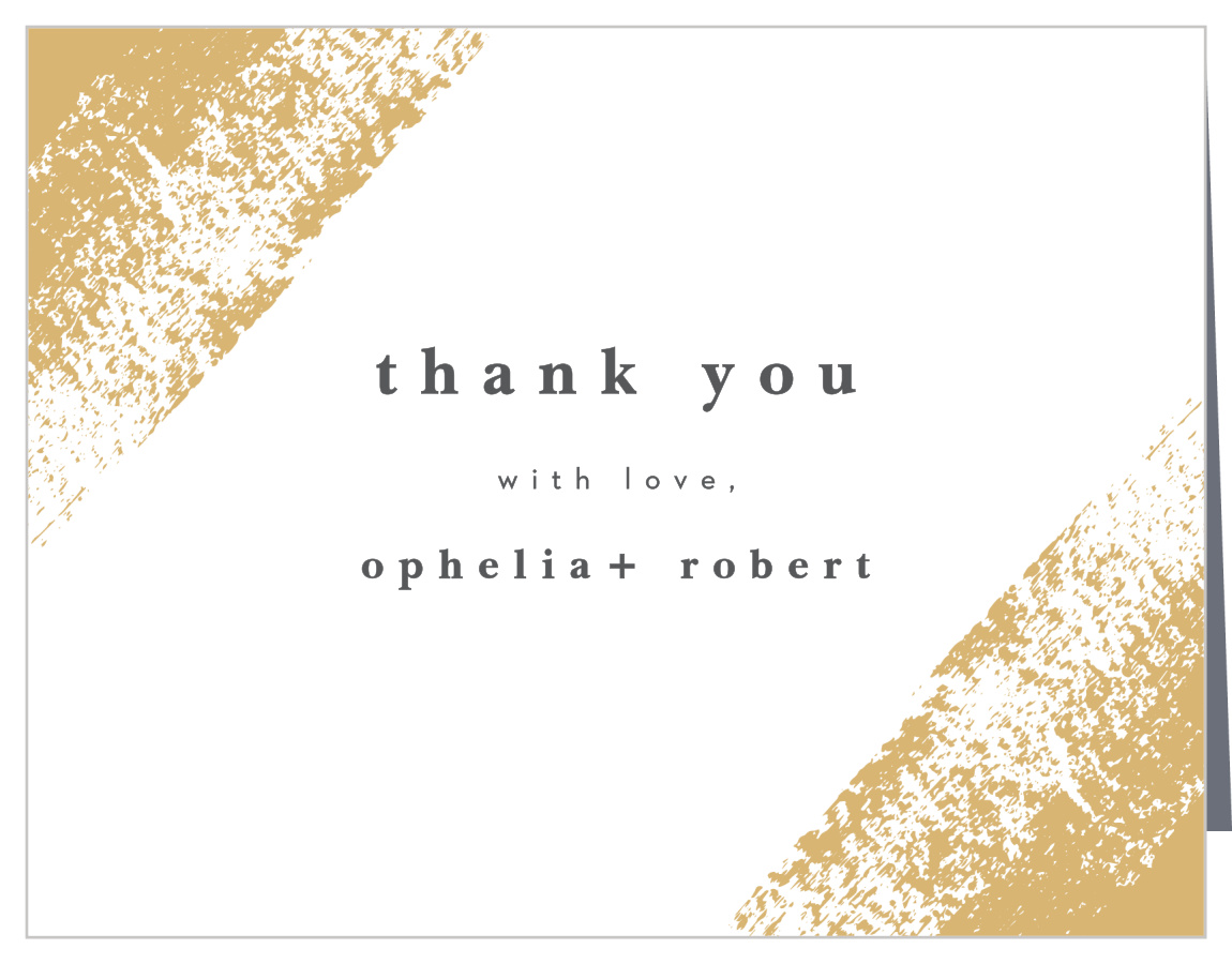 Brushstroke Corners Wedding Thank You Cards by Basic Invite