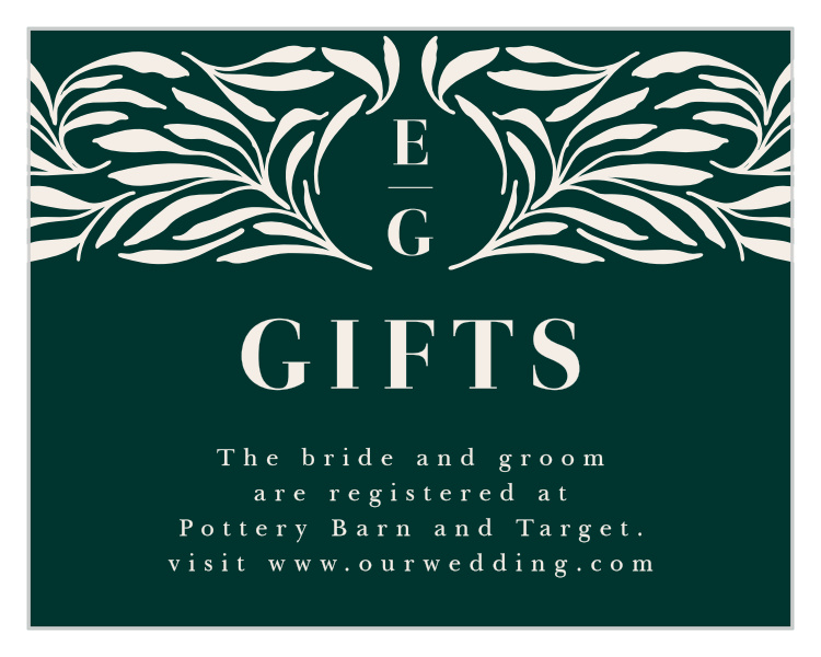 Garden Monogram Registry Cards by Basic Invite