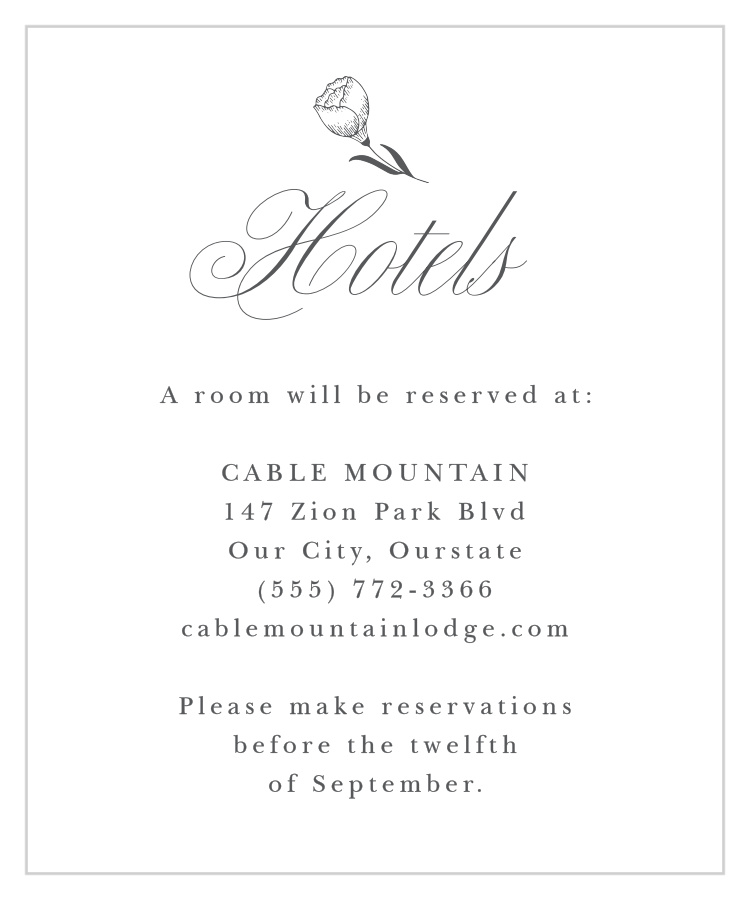 Rustic Botanicals Accommodation Cards by Basic Invite