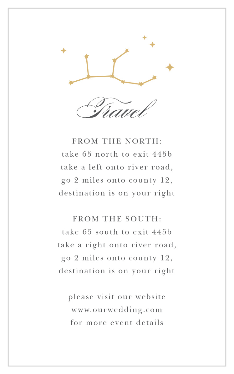 Classic Constellation Foil Direction Cards by Basic Invite
