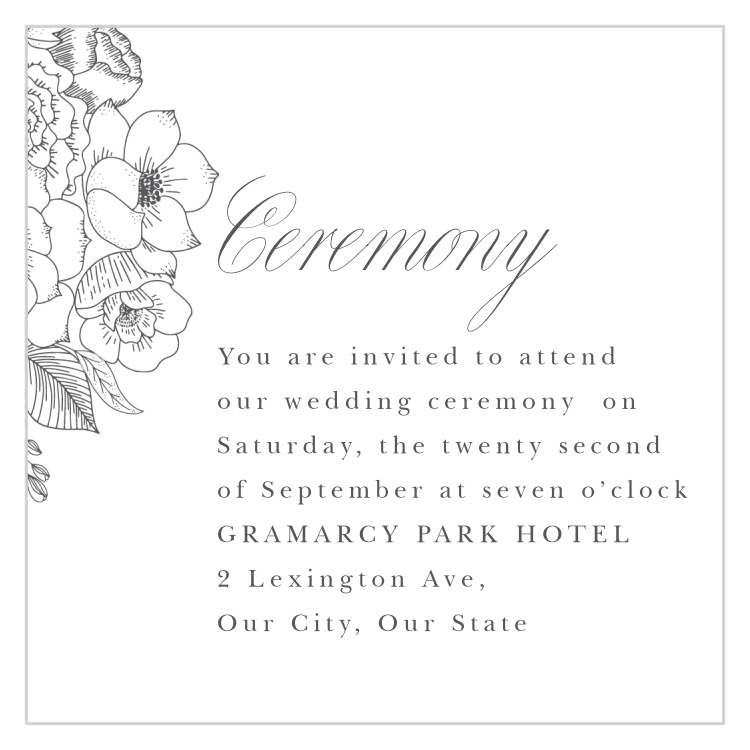Rustic Botanical sCeremony Cards by Basic Invite