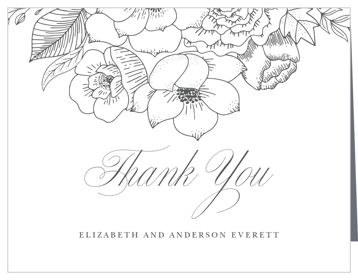 Rustic Botanicals Wedding Thank You Cards by Basic Invite