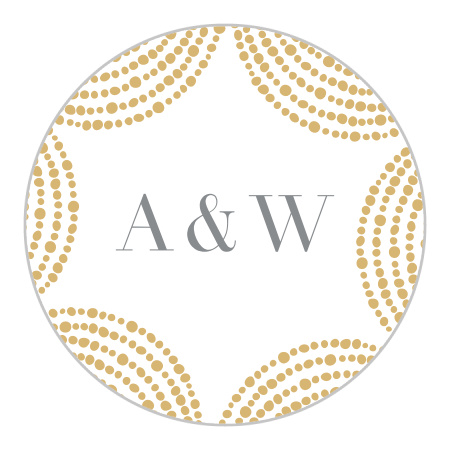 Dotted Border Wedding Stickers by Basic Invite