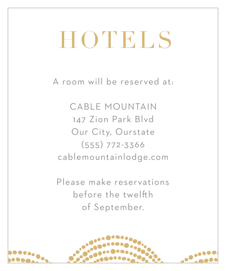 Dotted Border Accommodation Cards by Basic Invite