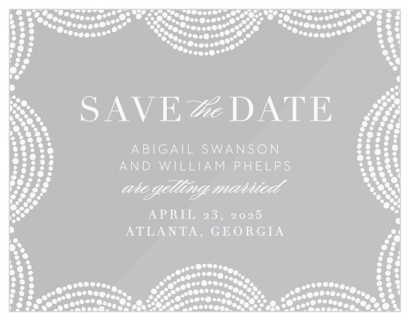 Dotted Border Clear Wedding Menus by Basic Invite