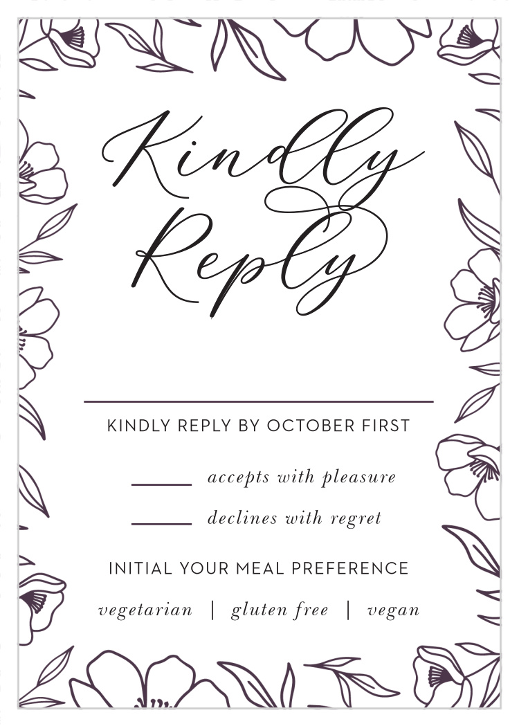 Floral Nuptials Response Cards by Basic Invite