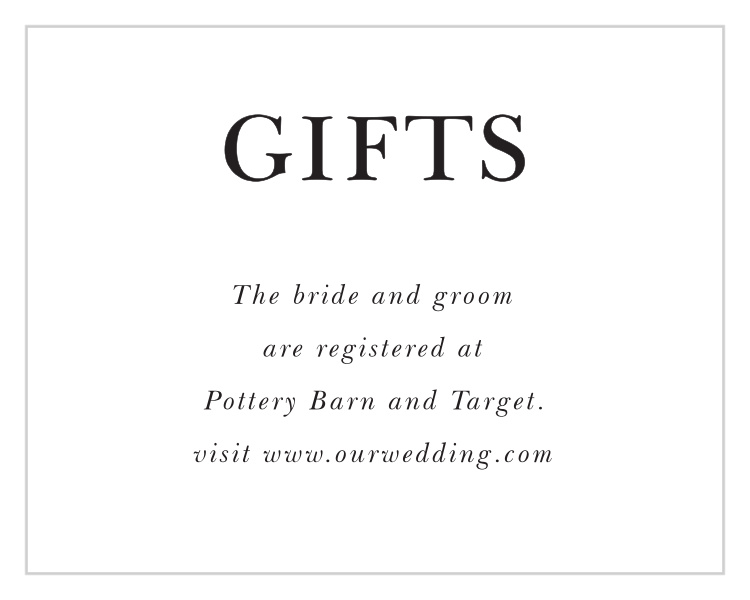 Classic Type Registry Cards by Basic Invite