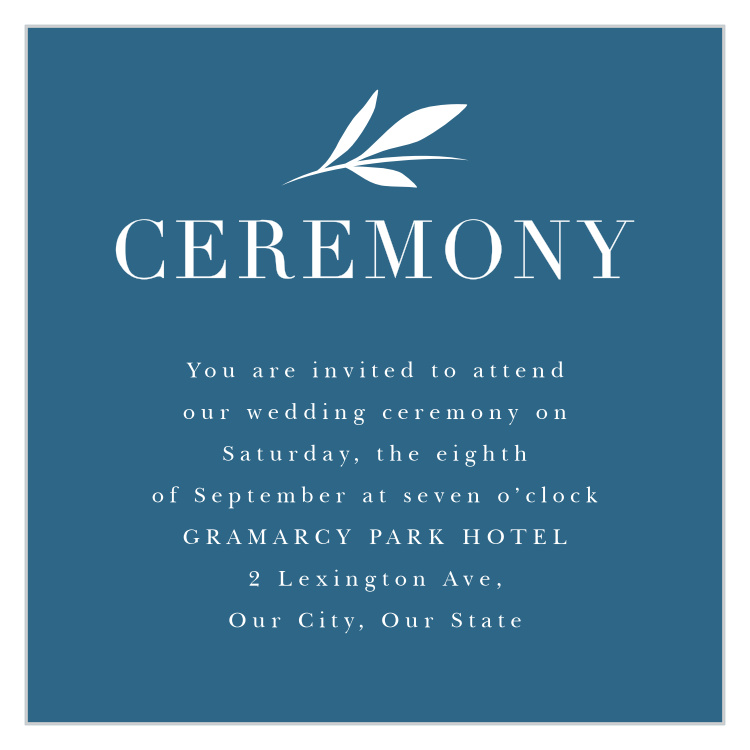 Offset Blooms Ceremony Cards by Basic Invite