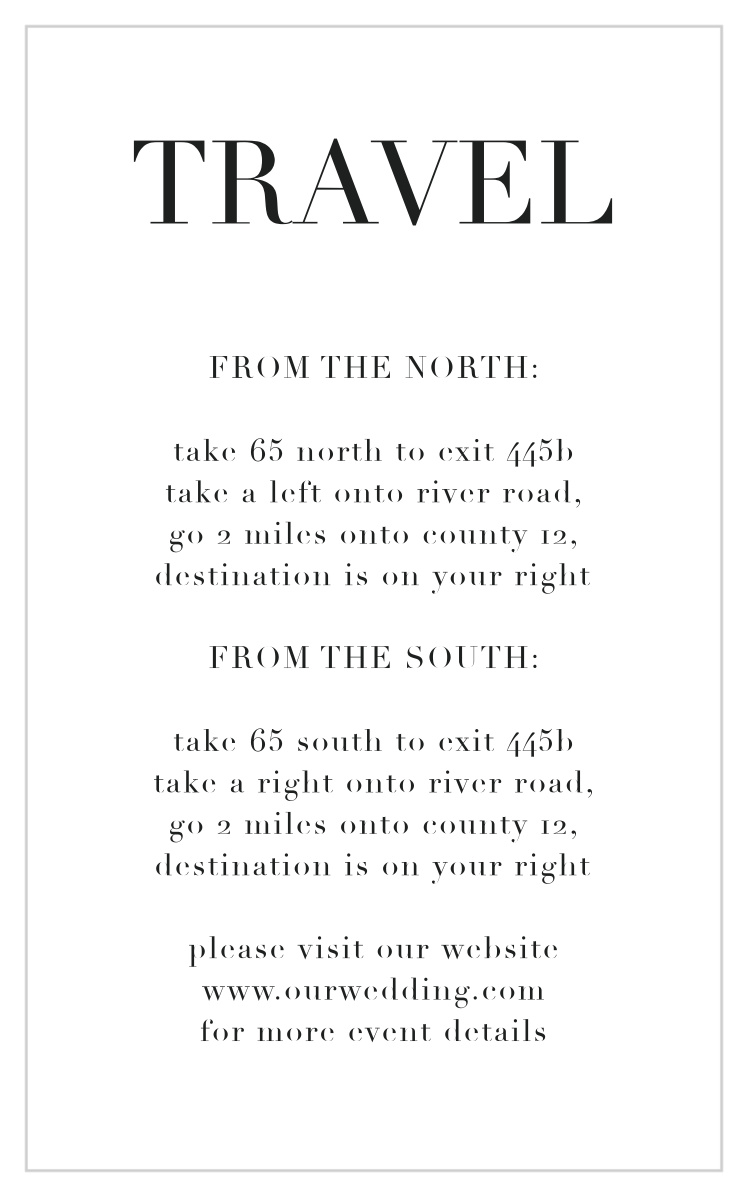 Classic Editorial Direction Cards by Basic Invite