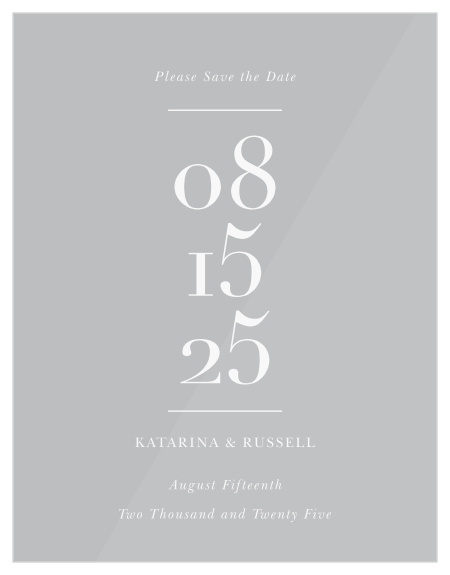 Chapter One Clear Wedding Menus by Basic Invite