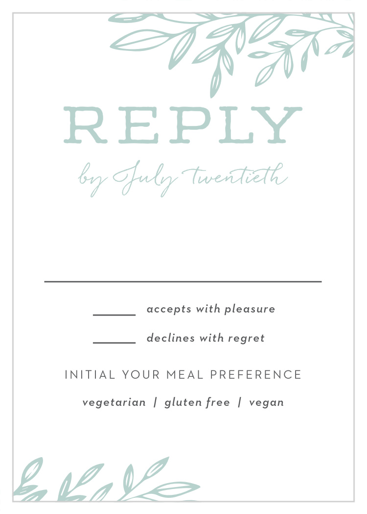Botanical Greenhouse Response Cards by Basic Invite