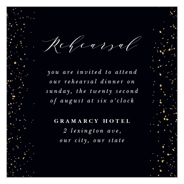 Stunning Stardust Rehearsal Cards by Basic Invite