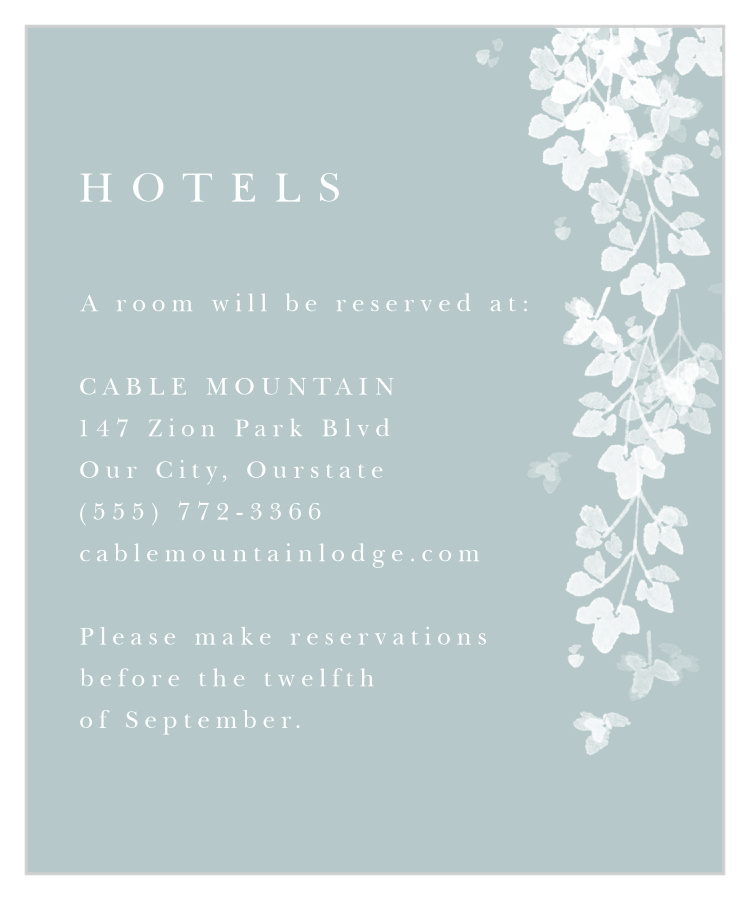 Botanical Arch Accommodation Cards by Basic Invite