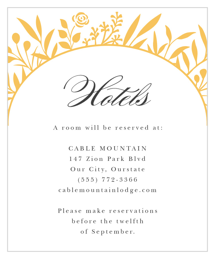 Floral Surround Accommodation Cards by Basic Invite