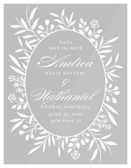 Floral Surround Clear Wedding Menus by Basic Invite