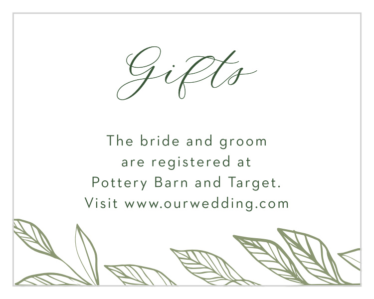 Wispy Leaves Registry Cards by Basic Invite