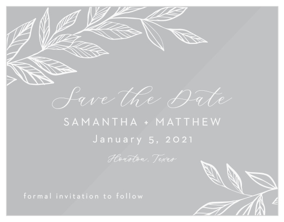 Wispy Leaves Clear Place Cards by Basic Invite