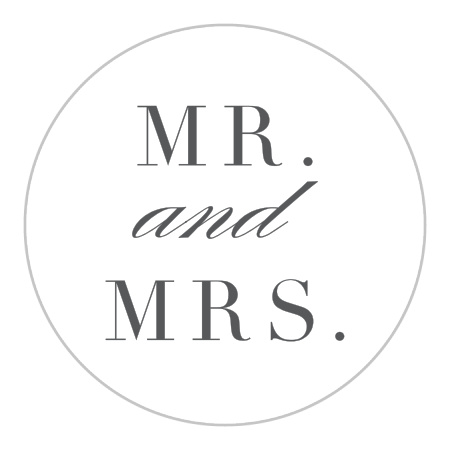 Simple Typography Wedding Stickers by Basic Invite