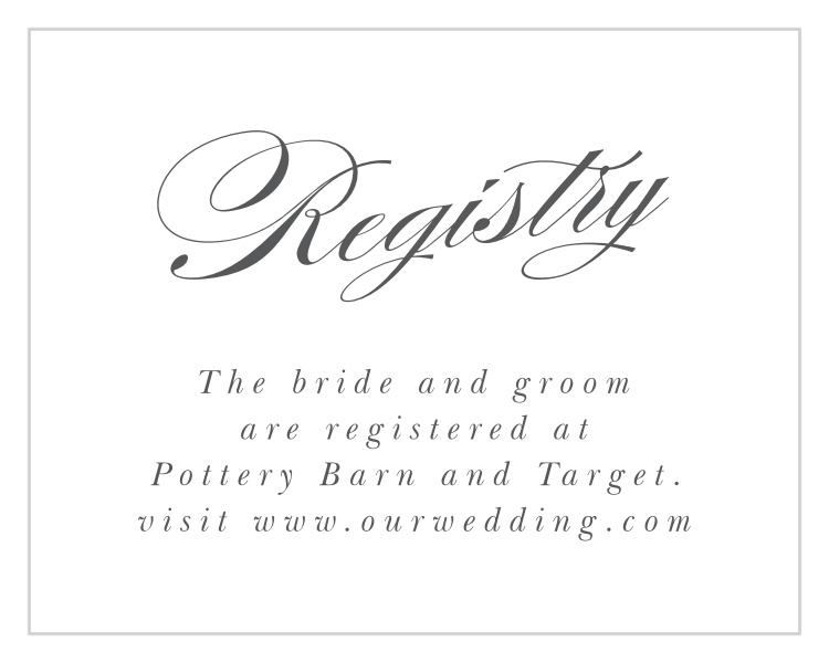 Simple Typography Registry Cards by Basic Invite