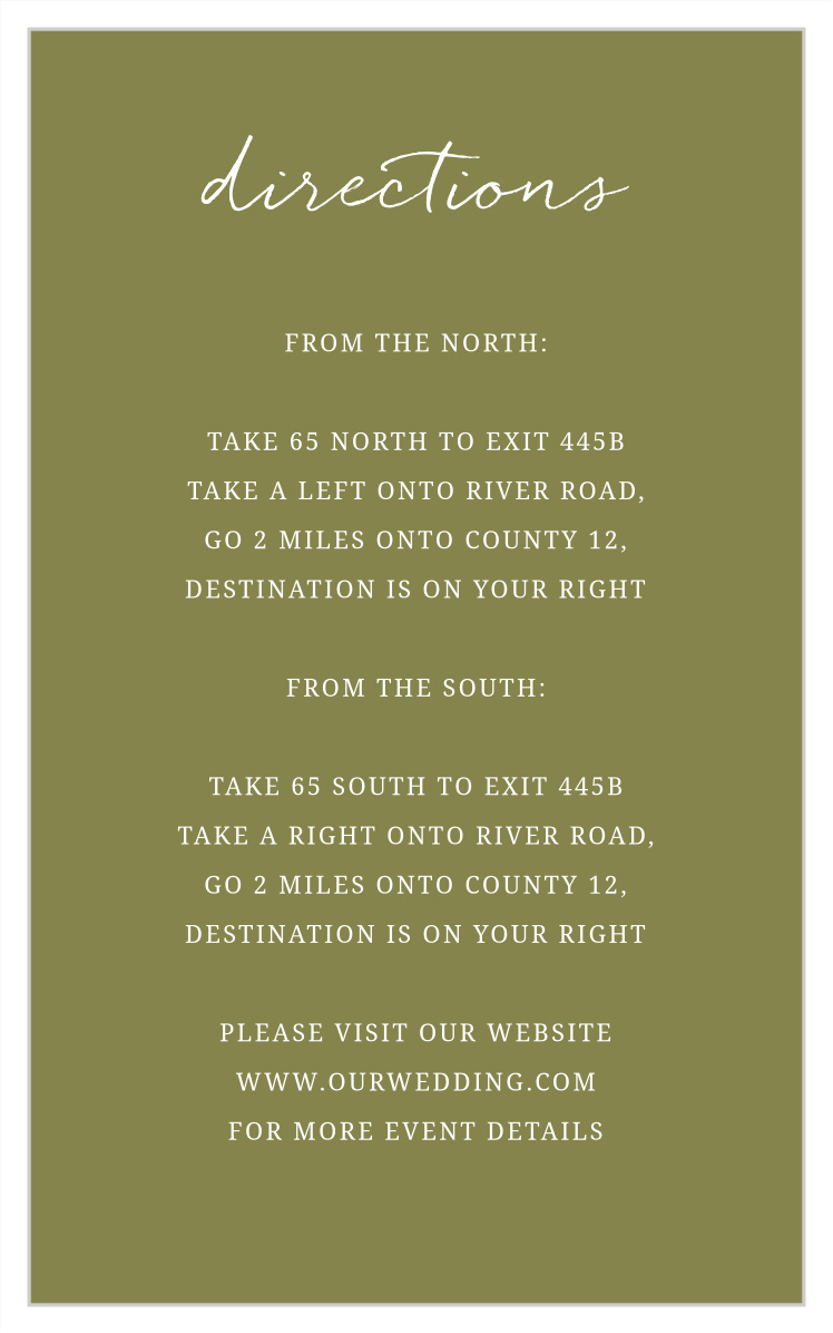 Botanical Monogram Direction Cards by Basic Invite