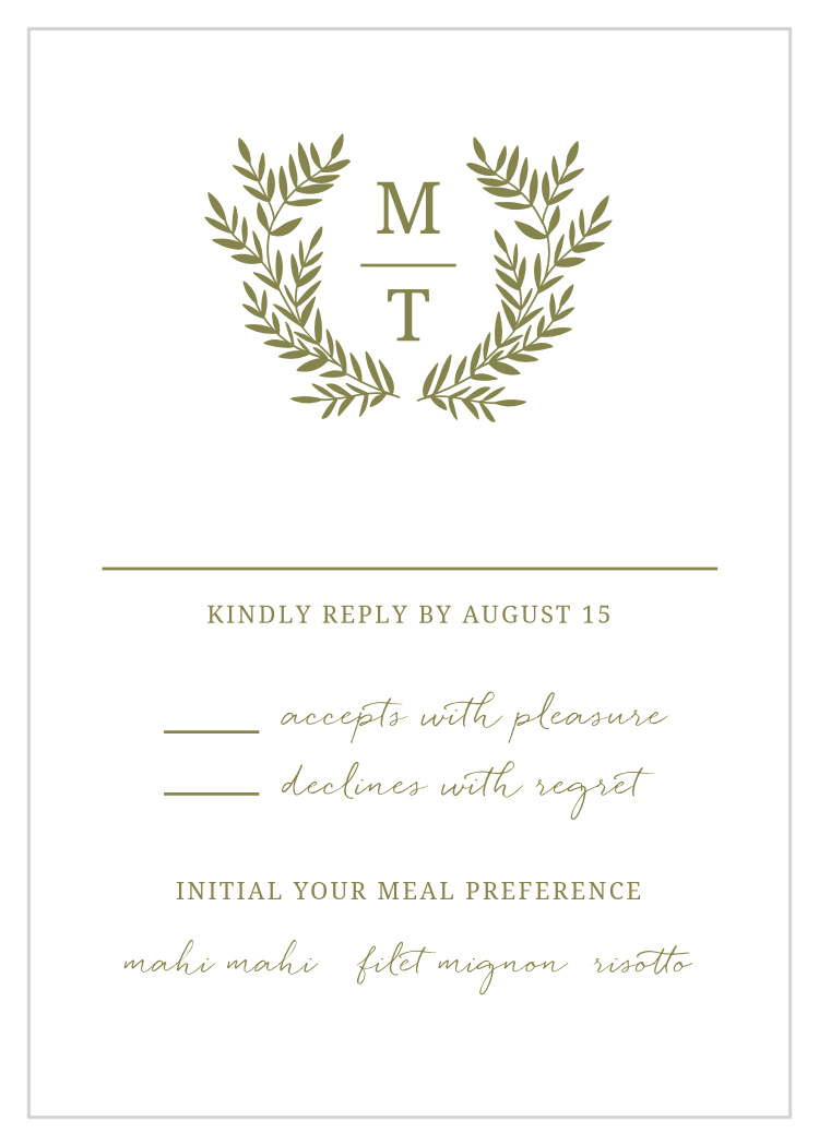 Botanical Monogram Response Cards by Basic Invite