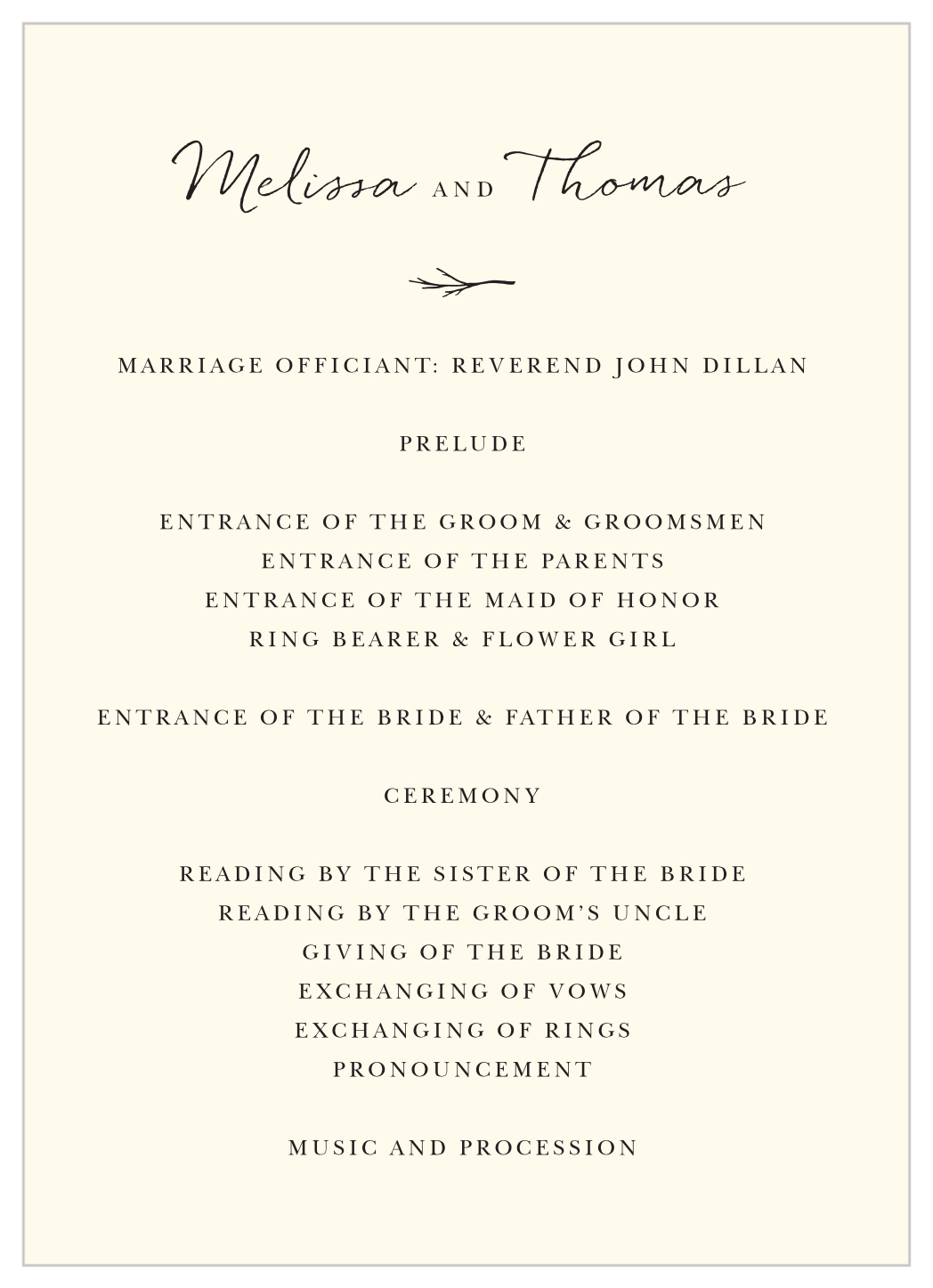 Weathered Branch Wedding Programs by Basic Invite