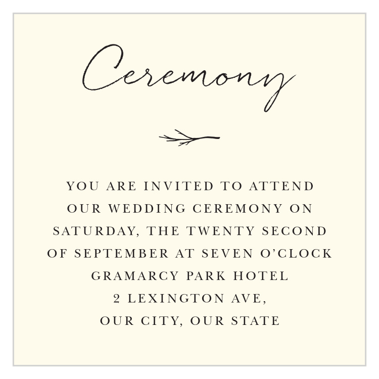 Weathered Branch Ceremony Cards by Basic Invite