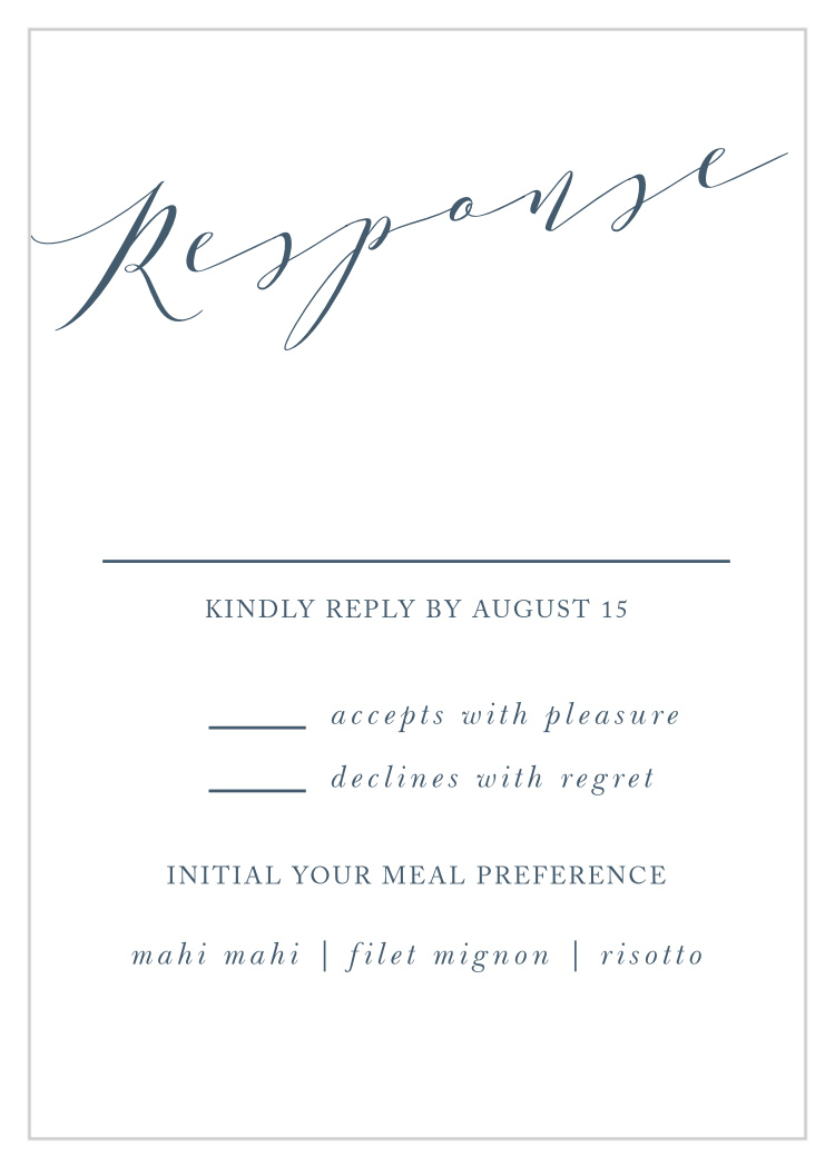 Modern Calligraphy Response Cards by Basic Invite