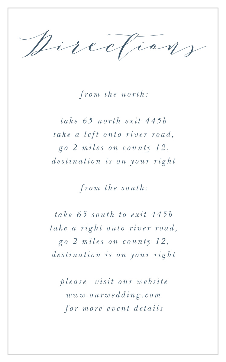 Modern Calligraphy Direction Cards by Basic Invite