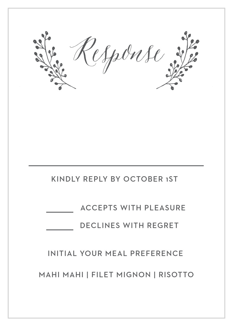 Floral Calligraphy Response Cards by Basic Invite