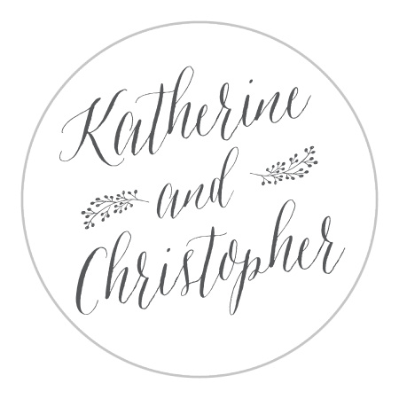 Floral Calligraphy Wedding Stickers by Basic Invite