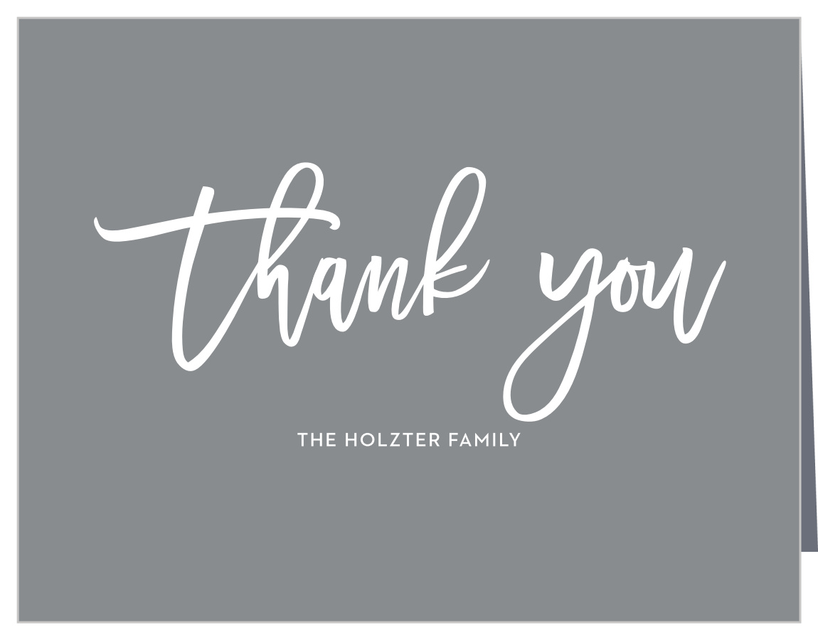 Marker Script Wedding Thank You Cards by Basic Invite