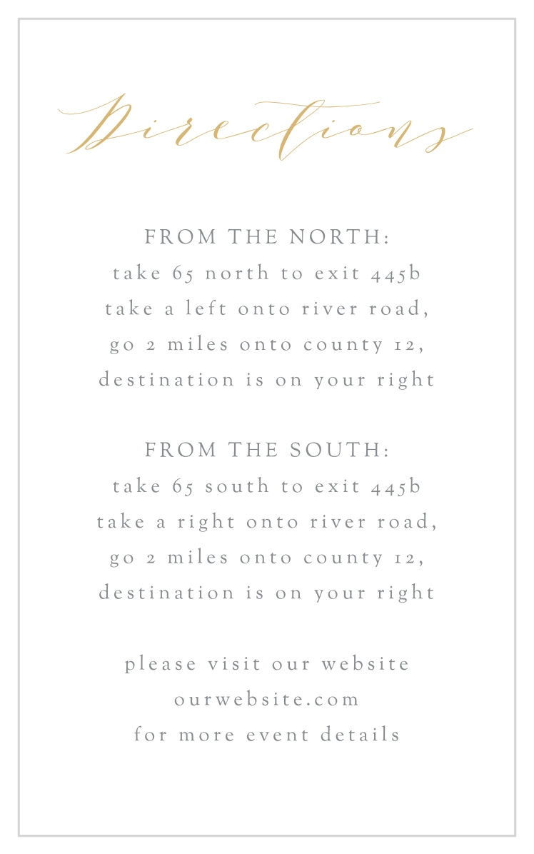 Smooth Intrigue Direction Cards by Basic Invite