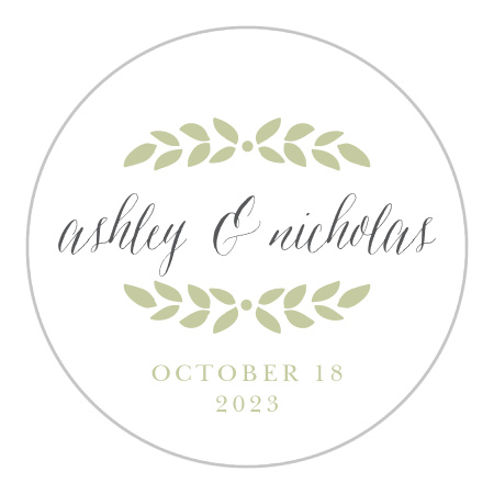 Blushing Foliage Wedding Stickers by Basic Invite