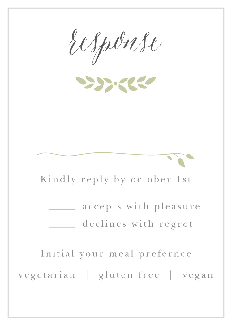 Blushing Foliage Response Cards by Basic Invite
