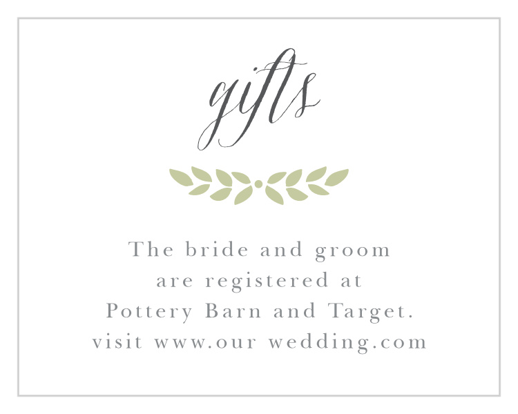 Blushing Foliage Registry Cards by Basic Invite