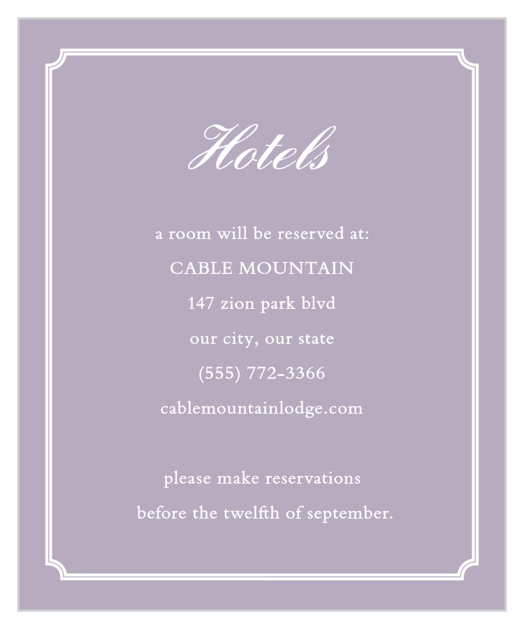 Framed Wreath Accommodation Cards by Basic Invite