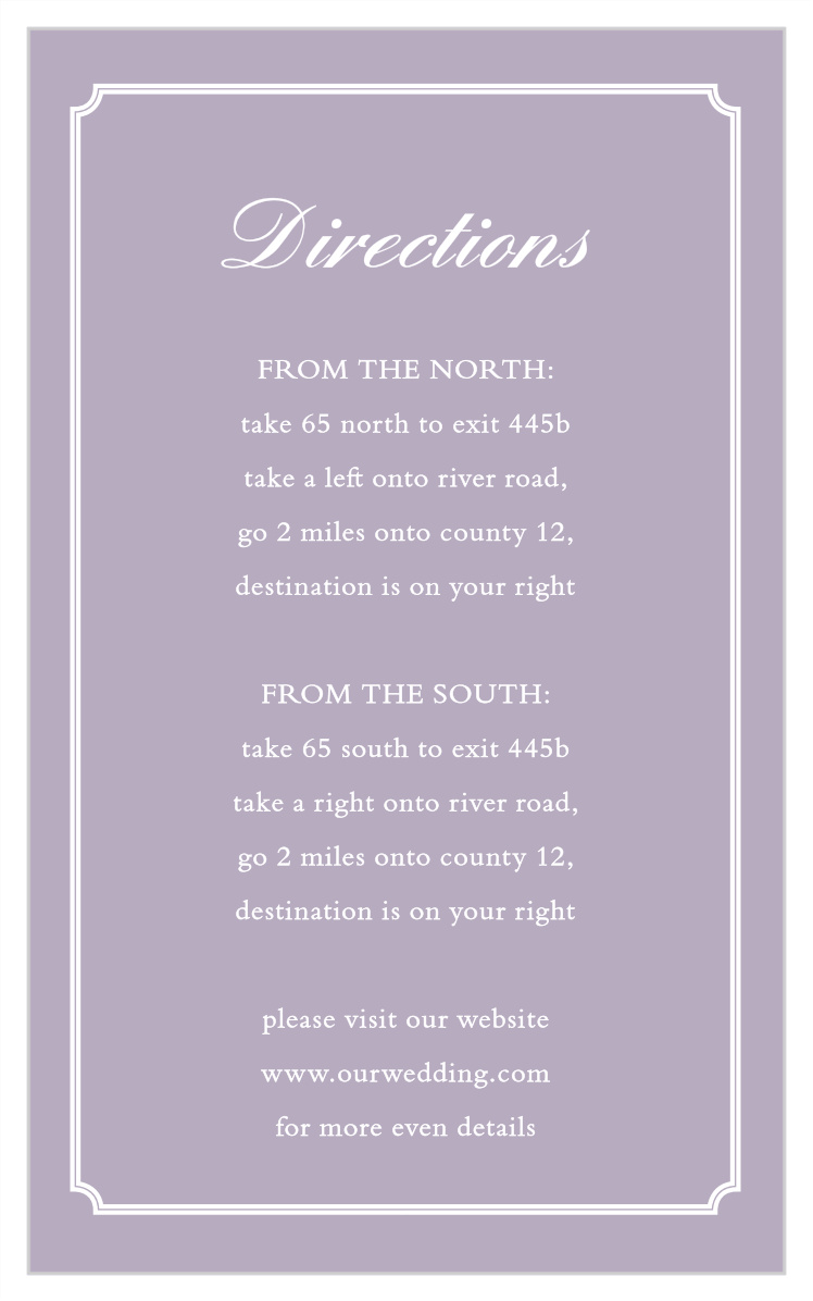 Framed Wreath Direction Cards by Basic Invite