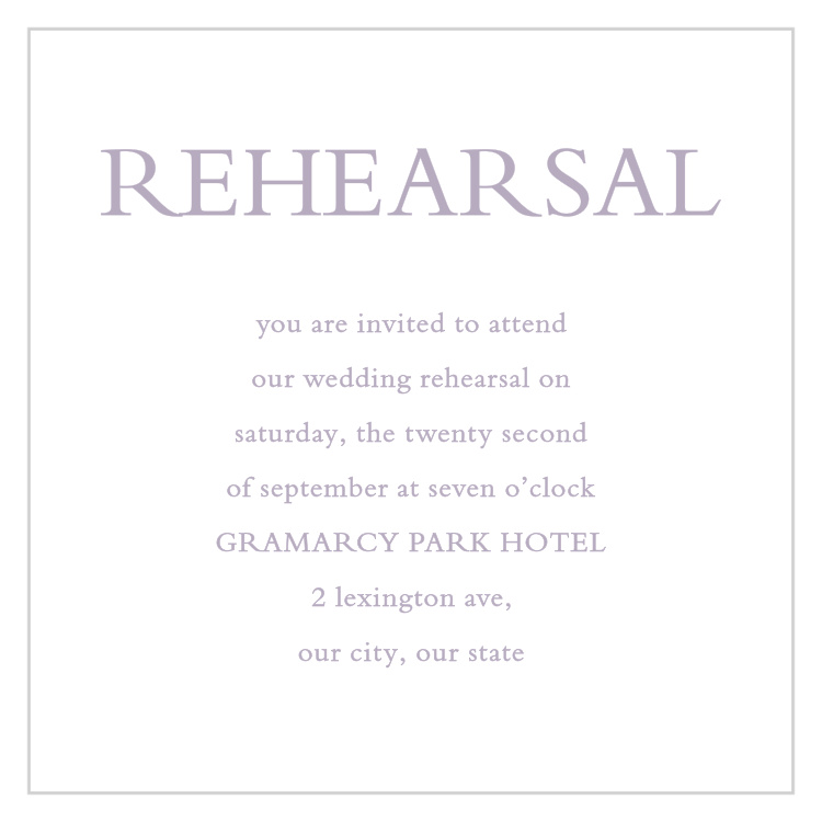 Framed Wreath Rehearsal Cards by Basic Invite