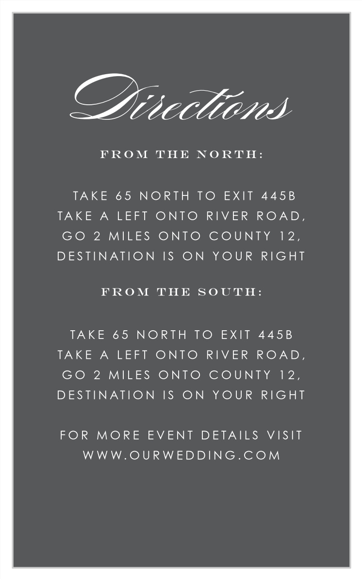 Scripted Elegance Direction Cards by Basic Invite