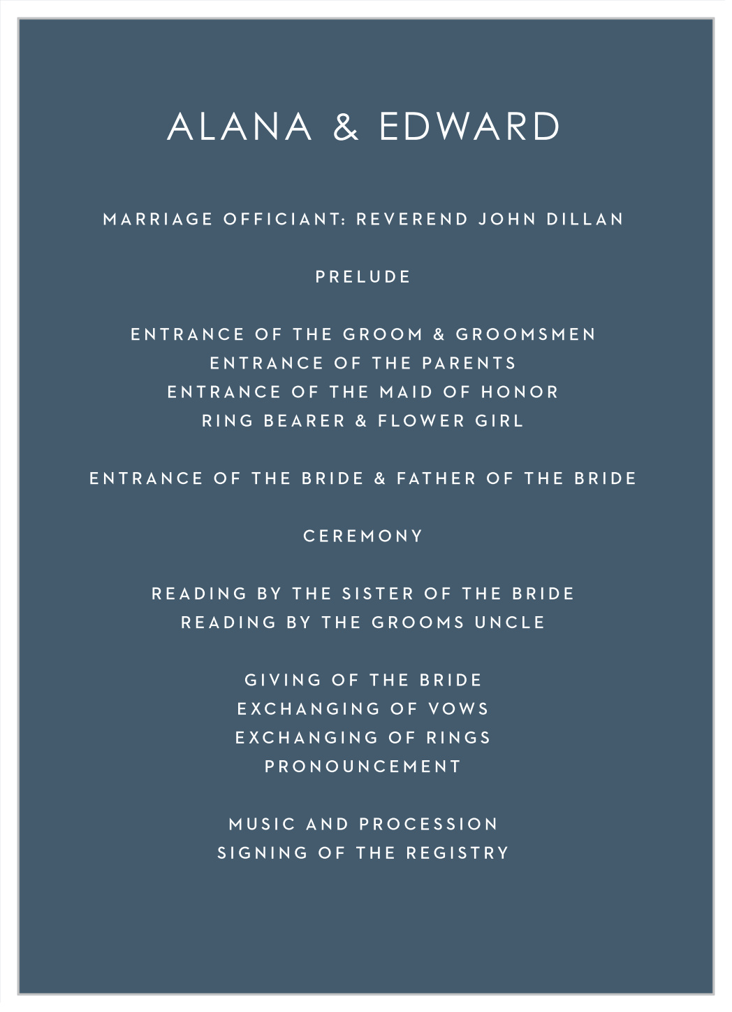 Big Script Wedding Programs by Basic Invite