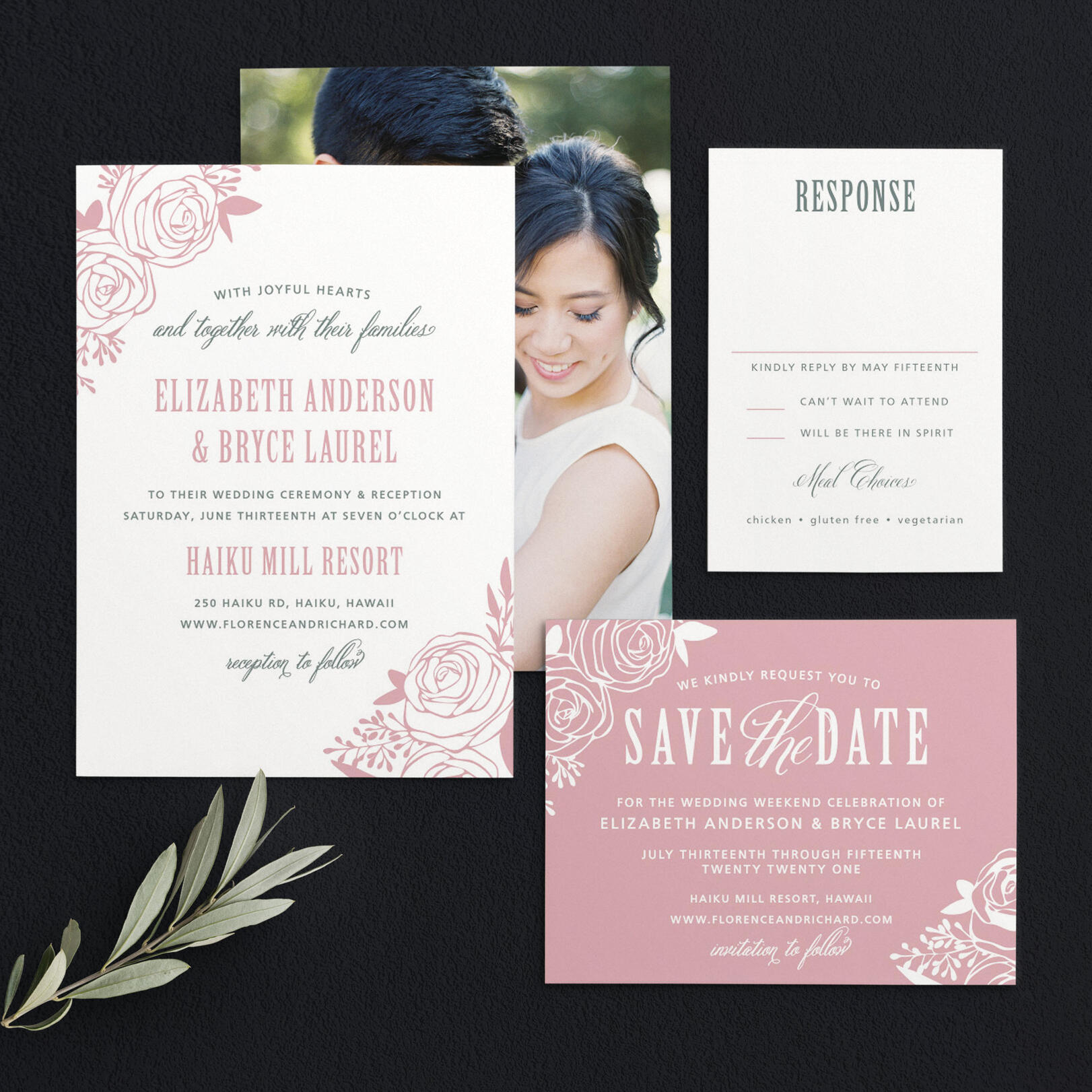 Rustic Flowers Response Cards by Basic Invite