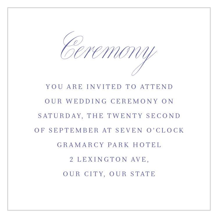 Romantic Swirls Ceremony Cards by Basic Invite