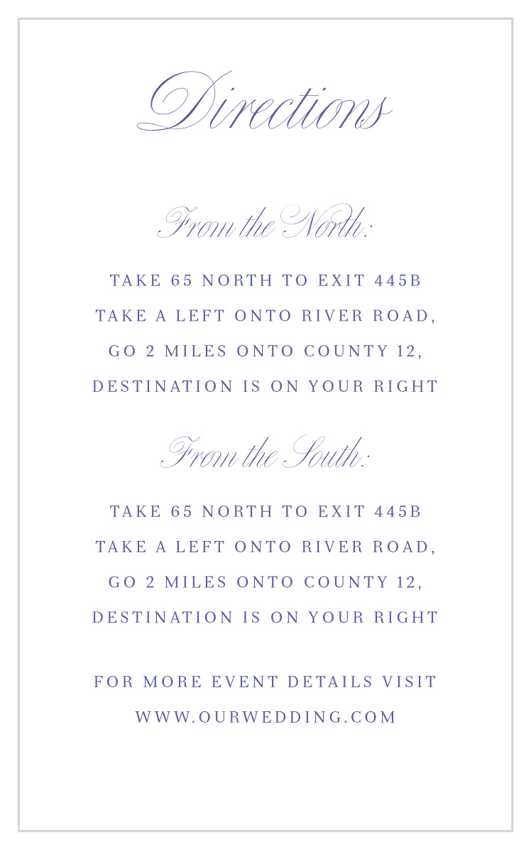 Romantic Swirls Direction Cards by Basic Invite