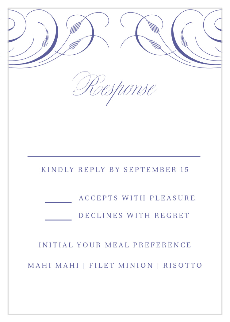 Romantic Swirls Response Cards by Basic Invite